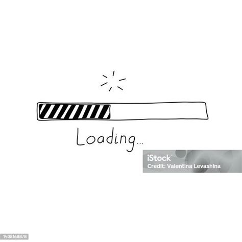 스케치 스타일의 막대 로딩 손으로 그린 로딩 과정 낙서 로딩 바 웹 사이트로드 흰색 배경에 벡터 일러스트레이션 10월에 대한