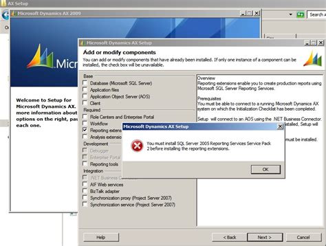 Error While Installing Reporting Extension For MS Dynamics Axapta