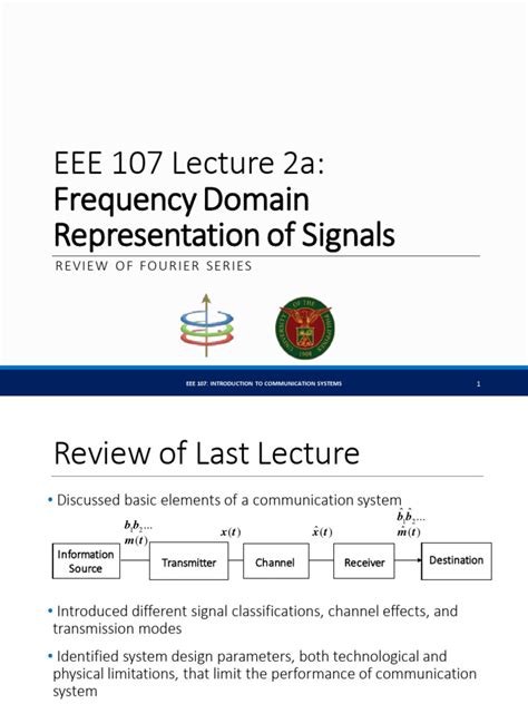 Eee 107 Lecture 2 Frequency Domain Representation Of Signals Pdf