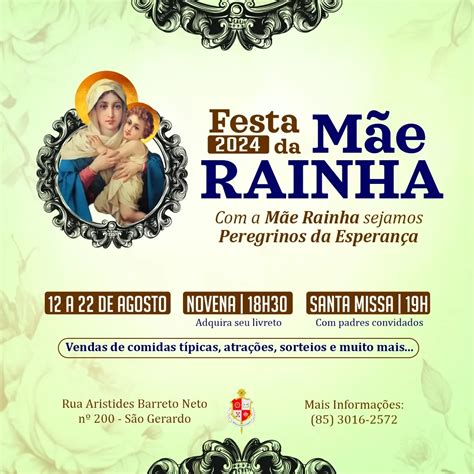 Vem Aí A Festa Da Mãe Rainha Paróquia Senhor Do Bonfim