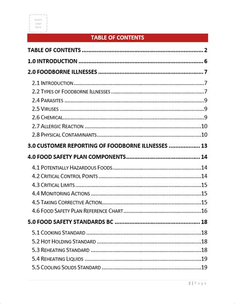 Food Safety Plan Template Bc I Food Safety Plan Bc