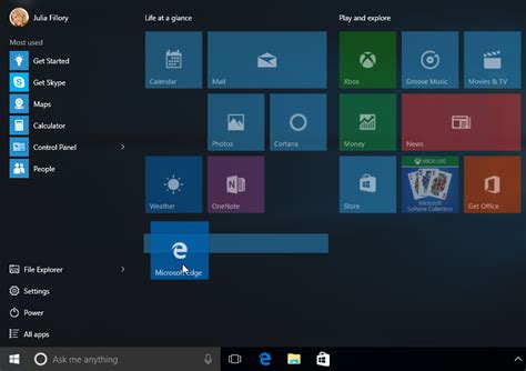 Windows 10 Customizing The Start Menu