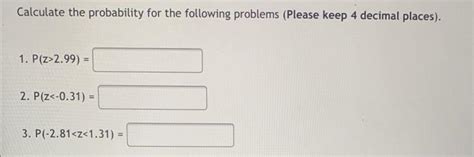 Solved Calculate The Probability For The Following Problems Chegg Com