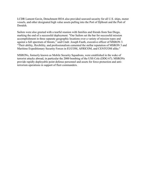 Msron 3 Returns To San Diego From Centcom Eucom Pdf