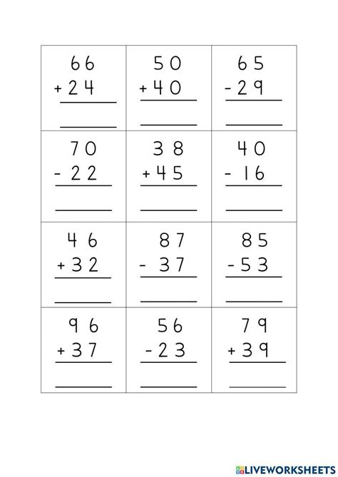 2 Digit Addition And Subtraction Mscalice Live Worksheets Library