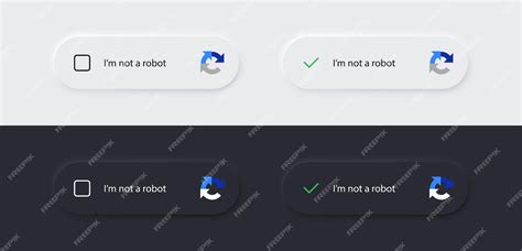 Premium Vector Im Not A Robot Captcha Button Set Dark And White
