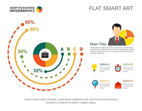 Premium Vector Doughnut Chart With Four Options Template