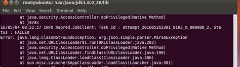 Hadoop Javalangclassnotfoundexception Orgjsonsimpleparser
