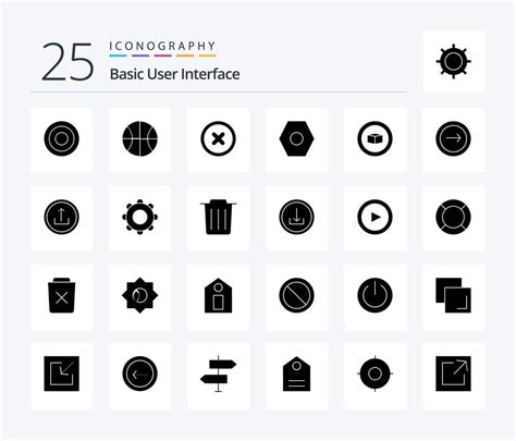 Basic 25 Solid Glyph icon pack including set. cube. basic. basic ...