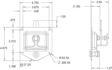 L8815 Stainless Single Point T Handle Latch With Mounting Holes Paris Supply Llc