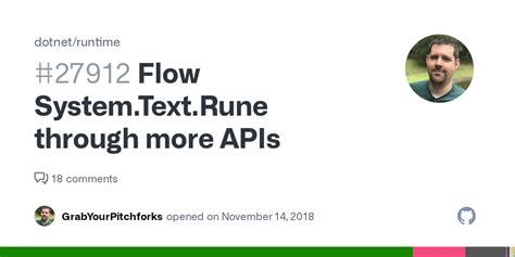 flow system text rune through more apis · issue 27912 · dotnet runtime · github