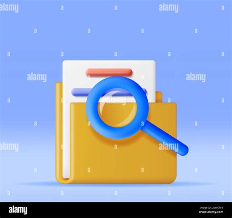 3d Document Folder With Magnifying Glass Stock Vector Image And Art Alamy
