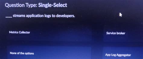 Solved Question Type Single Select ﻿streams