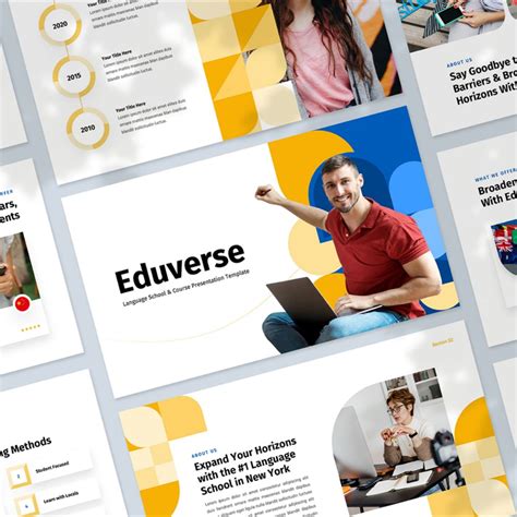 Language Course Presentation Powerpoint Template Presentation Templates Powerpoint