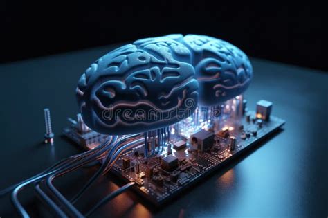 artificial intelligence science concept with technological ai brain on