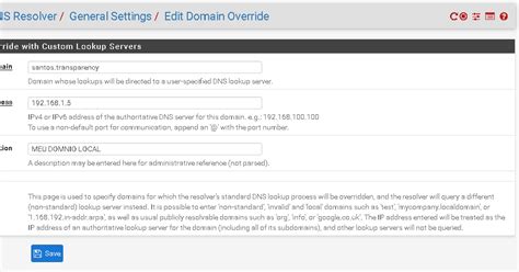 Denis Benjamim PFsense DNS Resolver Host Overrides E Domain Overrides