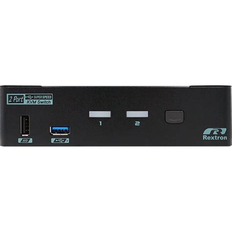 Rextron Paag Et3112b 2 Ports 8k Displayport 1 4 Kvm Switch With Usb 3 2 Gen 2 Audio Hotkey