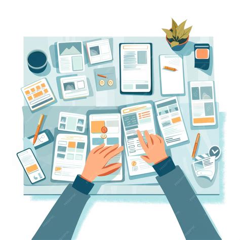 Premium Photo Flat Illustration Of Card Sorting Activity On White