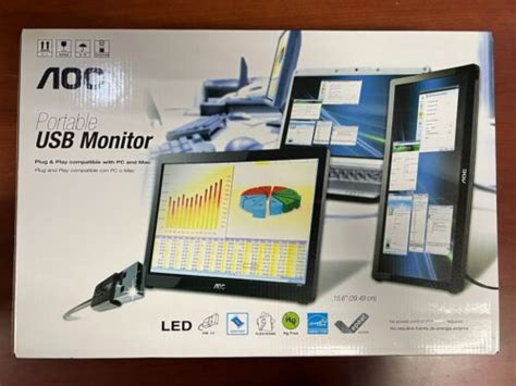 Aoc 16 Usb Powered Led Portable Usb Video Monitor Model E1649fwu Travel Ebay