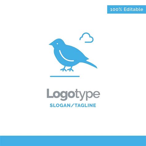 Bird British Small Sparrow Blue Solid Logo Template Place For Tagline 13245451 Vector Art At