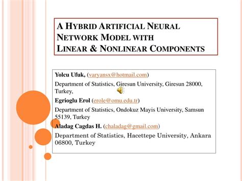 Ppt A Hybrid Artificial Neural Network Model With Linear And Nonlinear
