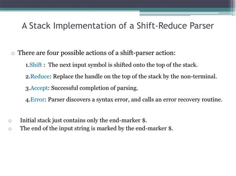 Ppt Bottom Up Parsing And Shift Reduce Parsing In Compiler Design Powerpoint Presentation Id