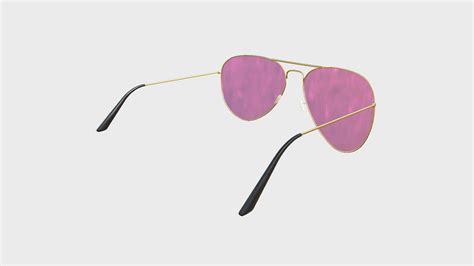 Aviator Sunglasses 08 Pink 3d Model By Gsommer