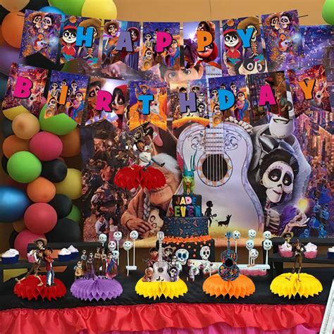 Thinkstar 9pcs Coco Birthday Party Supplies Coco Theme Table