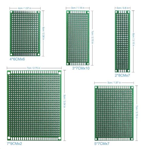 34pcs Fr 4 Pcb Prototype 5 Sizes Universal Board Breadboard Electronic Sm Components