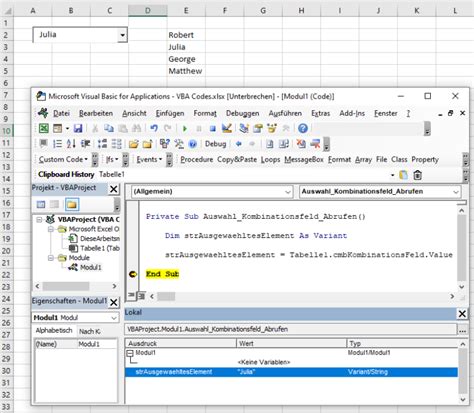 vba kombinationsfeld automate excel