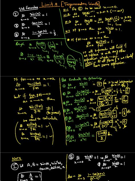 Xii Limits L 4 Trigonometric Exponential Pdf