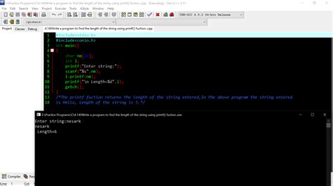 Write A Program To Find The Length Of The String Using Printf Fuction