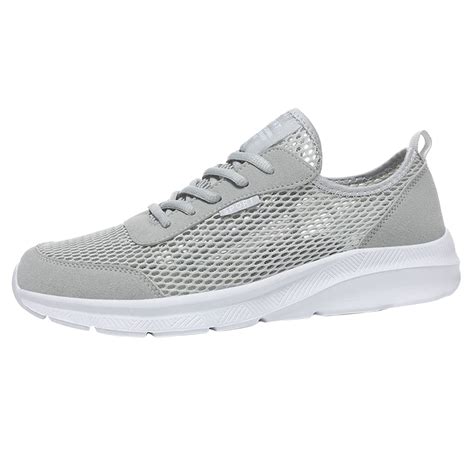 Siilsaa Mens Wide Sneakers Mesh Fabric Fashion Sneakers Casual Oxfords