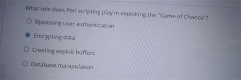 Solved ¿qué ﻿papel Desempeñan Los Scripts De Perl En La