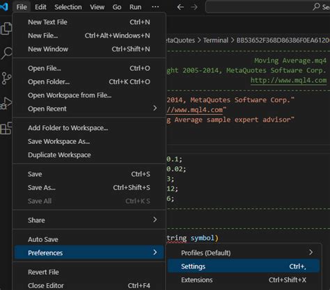 Visual Studio Code Mql4でのtips とerrors