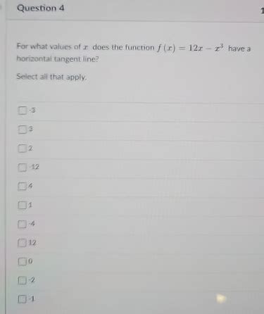 Solved Question 4For what values of x ﻿does the function | Chegg.com