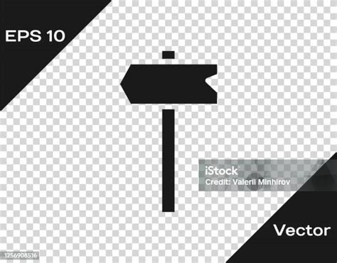 검은 도로 교통 표지판 투명 한 배경에 격리 된 표지판 아이콘 포인터 기호입니다 격리 된 거리 정보 표지판 방향 기호입니다 벡터 간판에 대한 스톡 벡터 아트 및 기타 이미지