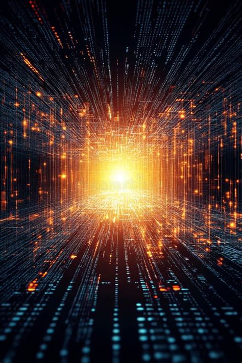 Digital Datahighway Stream Of Binary Code For Information Technology And Fast Speed Data