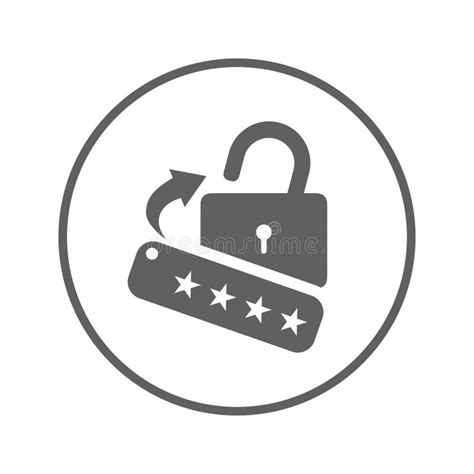 Password Icon Gray Vector Graphics Stock Illustration Illustration