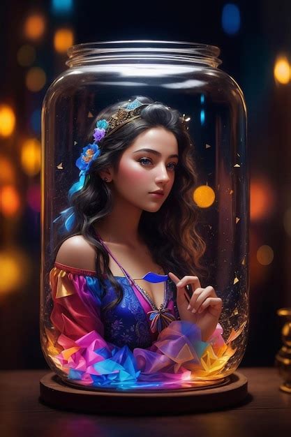 Premium Ai Image Woman Captured Inside A Jar Shes So Small So Evil