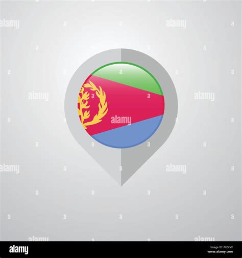 Map Navigation Pointer With Eritrea Flag Design Vector Stock Vector