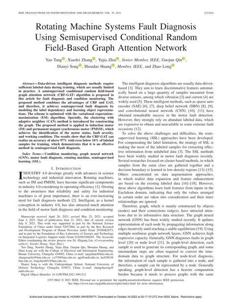 Pdf Rotating Machine Systems Fault Diagnosis Using Semi Supervised