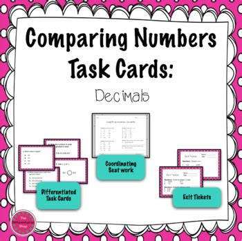 Comparing Numbers Task Cards Decimals By The Differentiation Shop