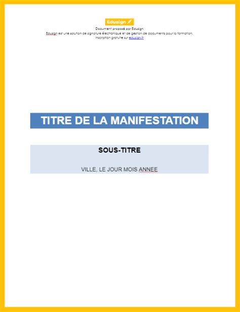 Compte Rendu De S Minaire Mod Le Gratuit En Format Word Pdf Edusign