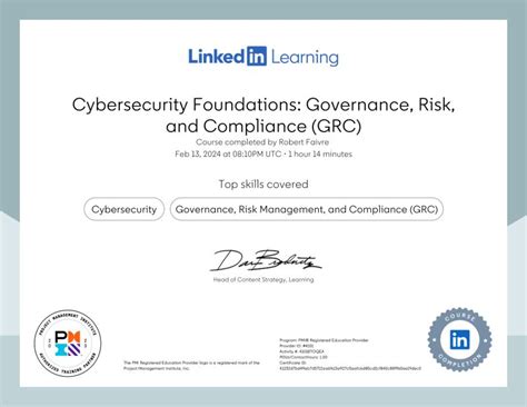 Robert Faivre On Linkedin Certificate Of Completion