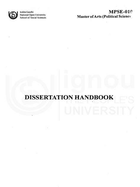Dissertation Handbook Pdf Survey Methodology Thesis