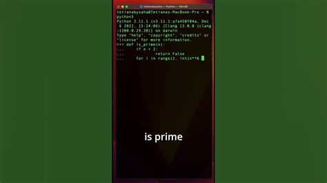 How To Write A Function That Shows If Number Is Prime In Python Learnpython Youtube