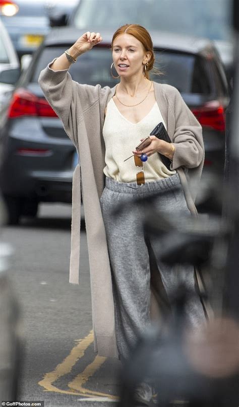 Stacey Dooley Looks Casual In Cardigan And Tracksuit Bottoms As She