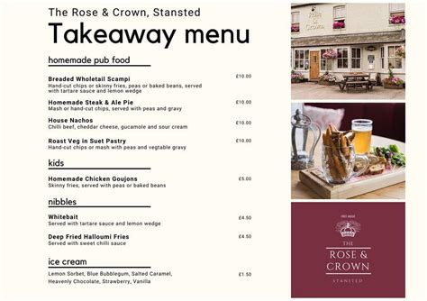 Menu At The Rose And Crown Stansted Pub And Bar Stansted Mountfitchet 31