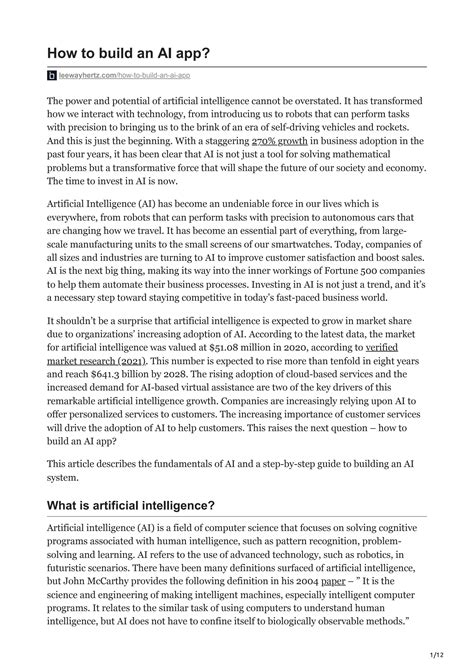 How To Build An AI App By Robertsamuel Issuu
